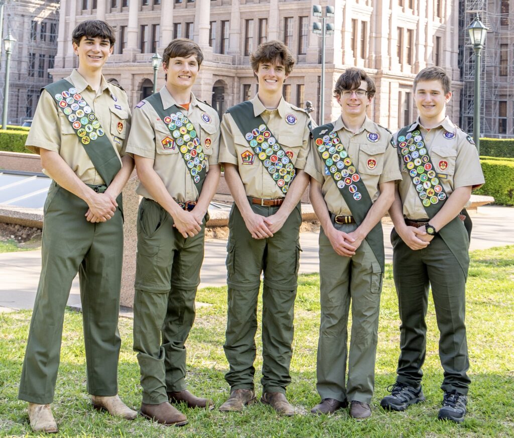 Five Newly Promoted Eagle Scouts for Austin’s Troop 5